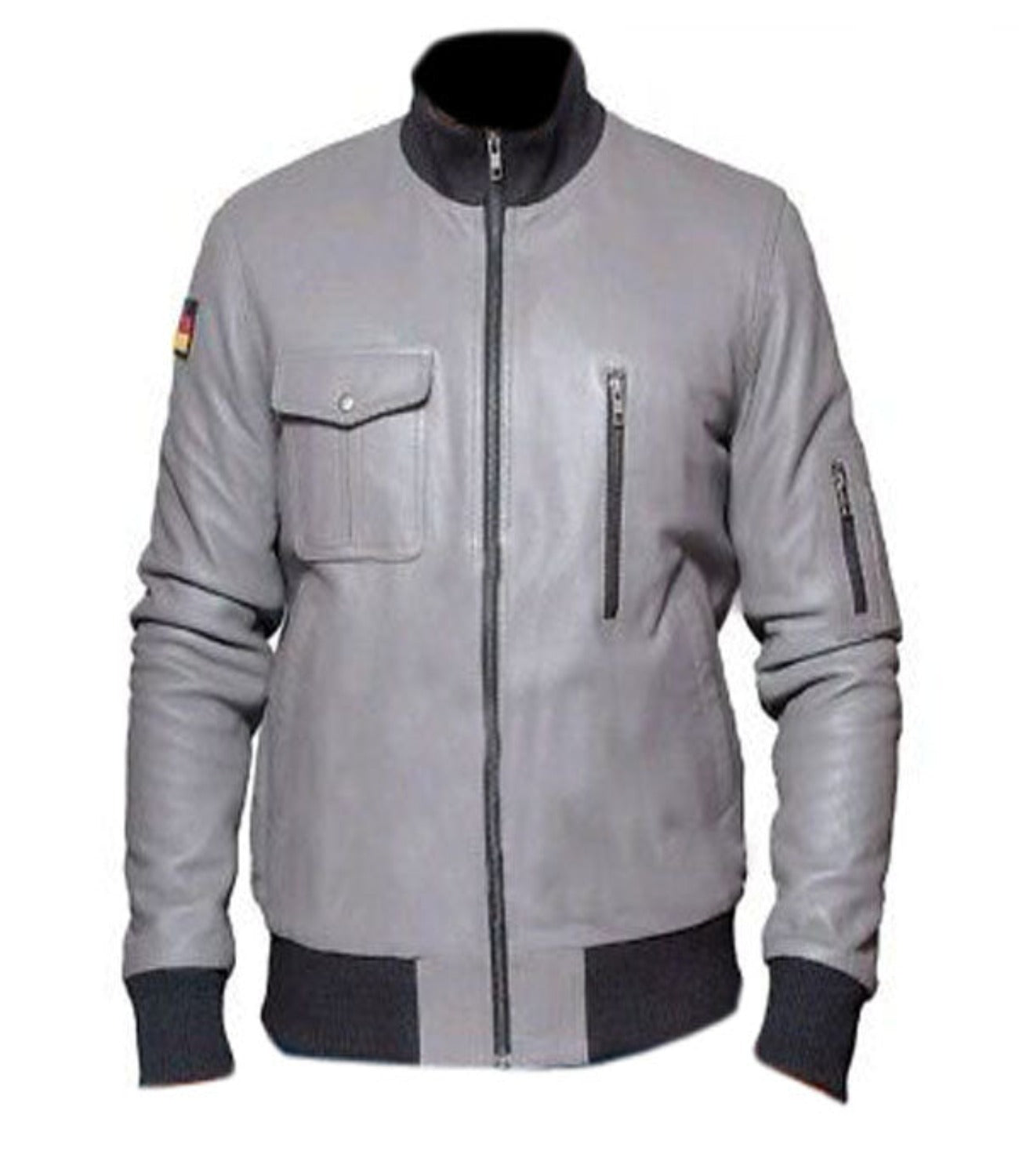 German Flight Luftwaffe Grey Leather Jacket with German Flag | Hot ...